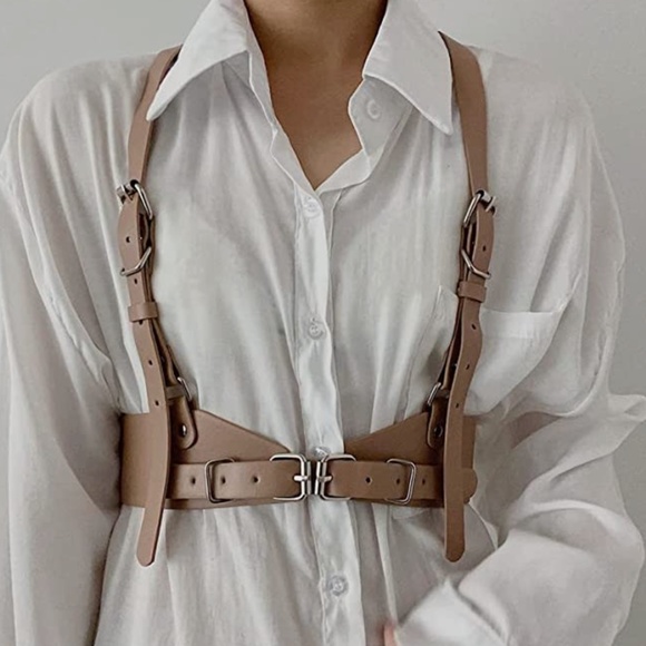 Boutique | Accessories | Waist Body Chain Black Leather Goth Belt ...
